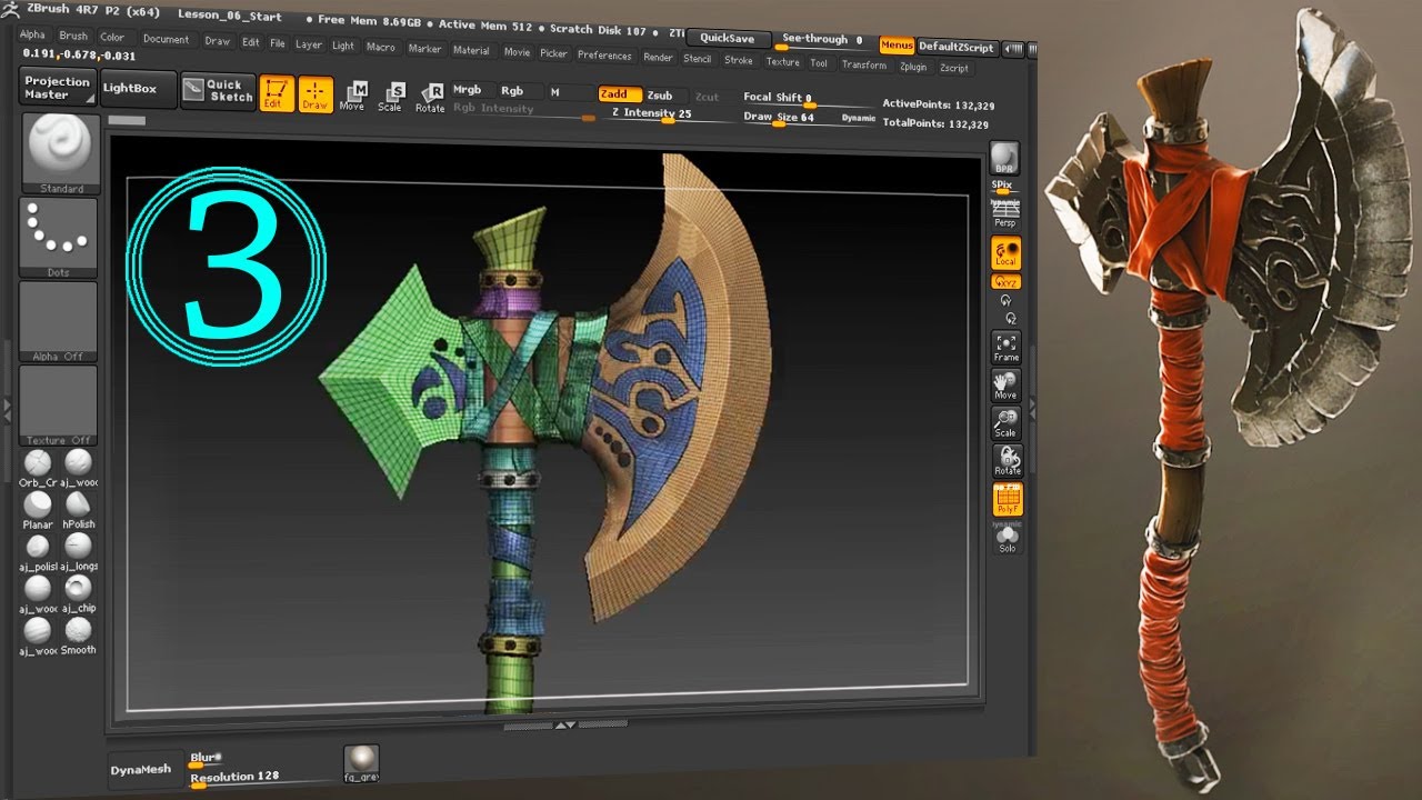 Modeling Game Character | Part 3 | Beginning of Details | Zbrush | No ...