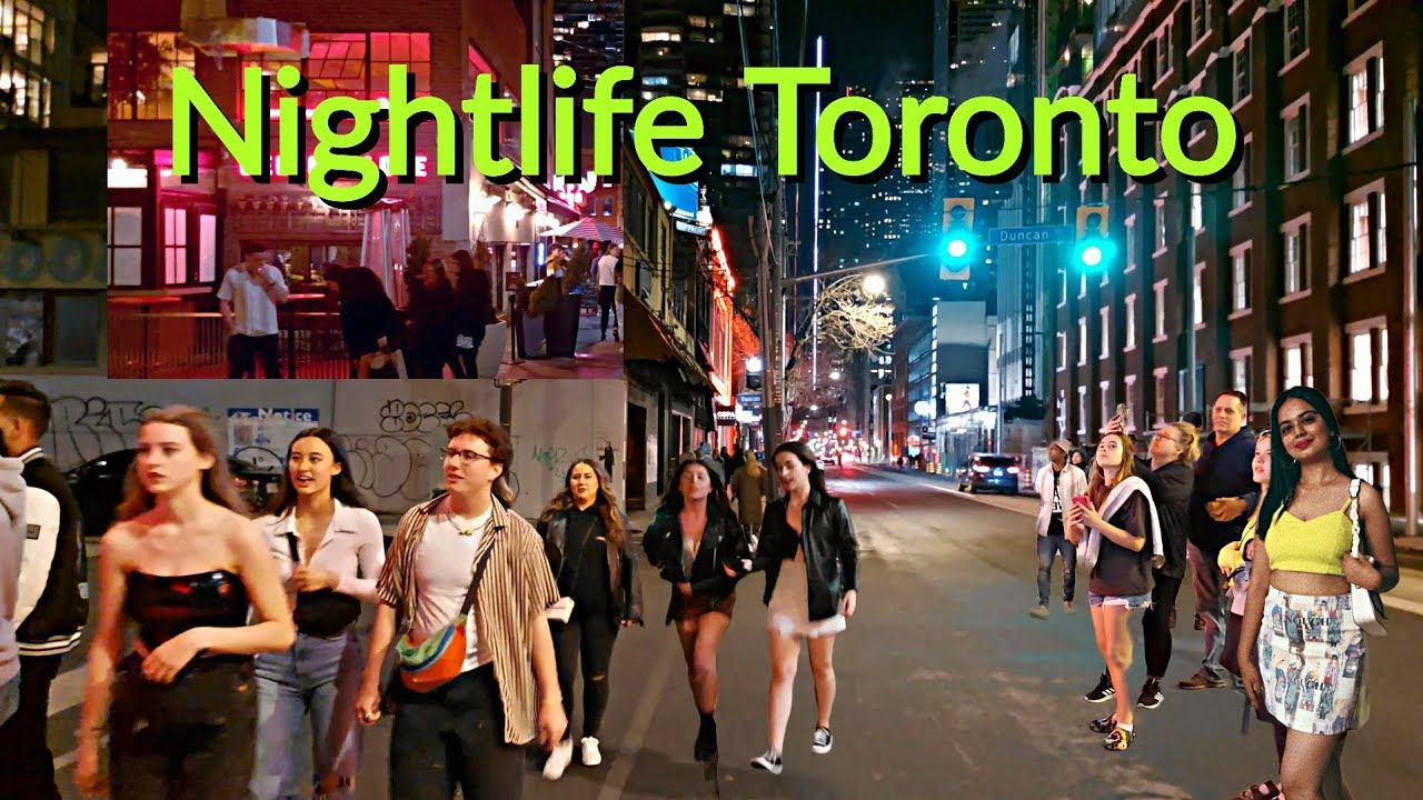 NIGHTLIFE WALK AT DOWNTOWN TORONTO SPRING WALK - YouTube
