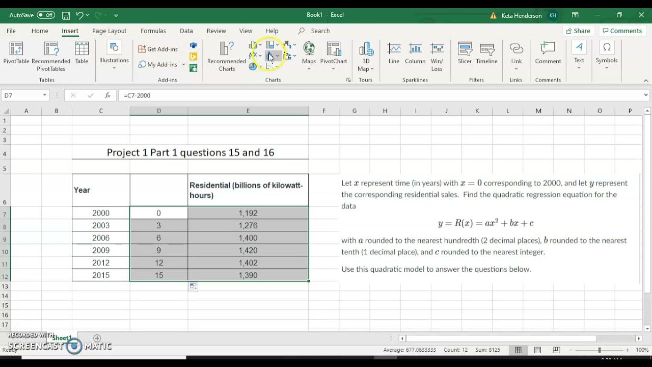 Regression using excel - YouTube