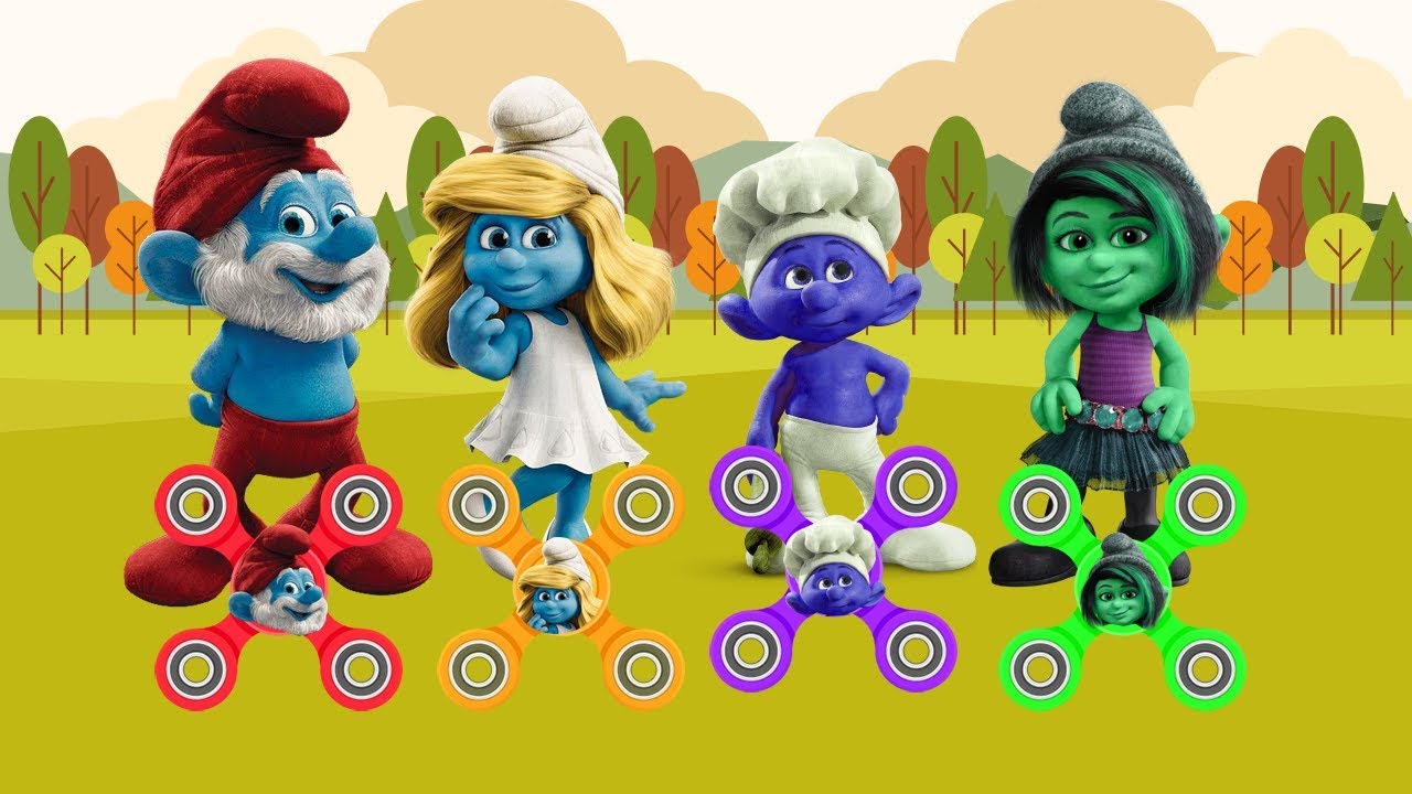 Learn Colors - Spin with The Smurfs Video For Kids - Bin Channel - YouTube