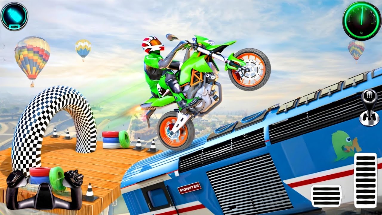 Racing Bike Stunt Mega Ramp GT // Superbike Top Speed 3D Bike Simulator ...