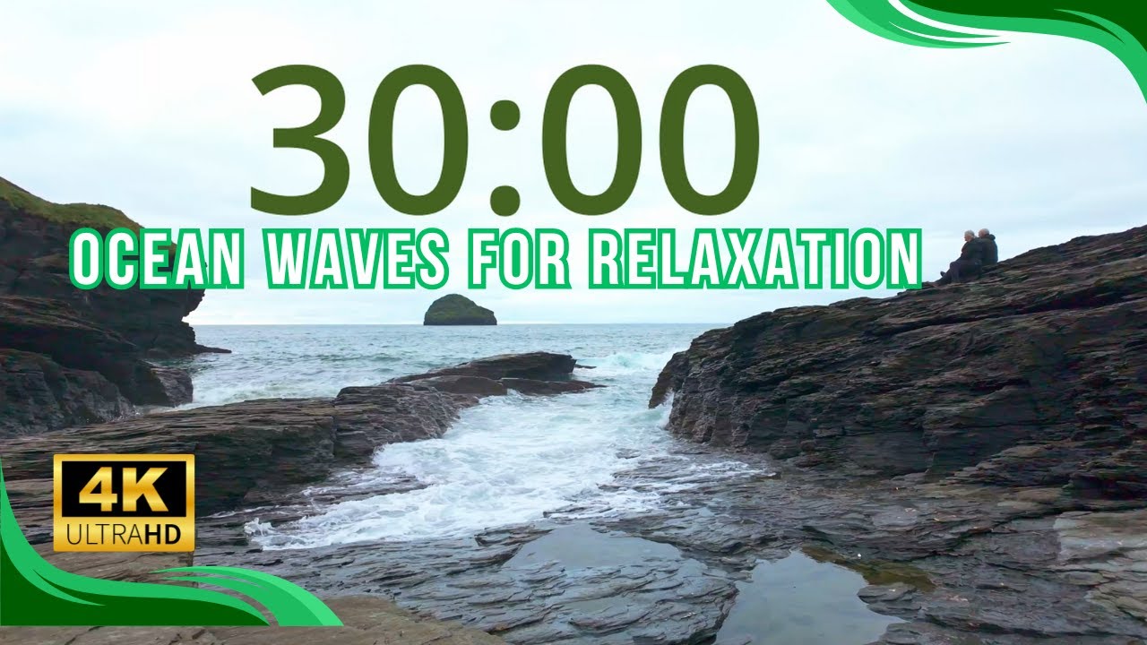 30 Minute Timer & Alarm | Ocean Waves | Birds Sounds | Stress Relief ...