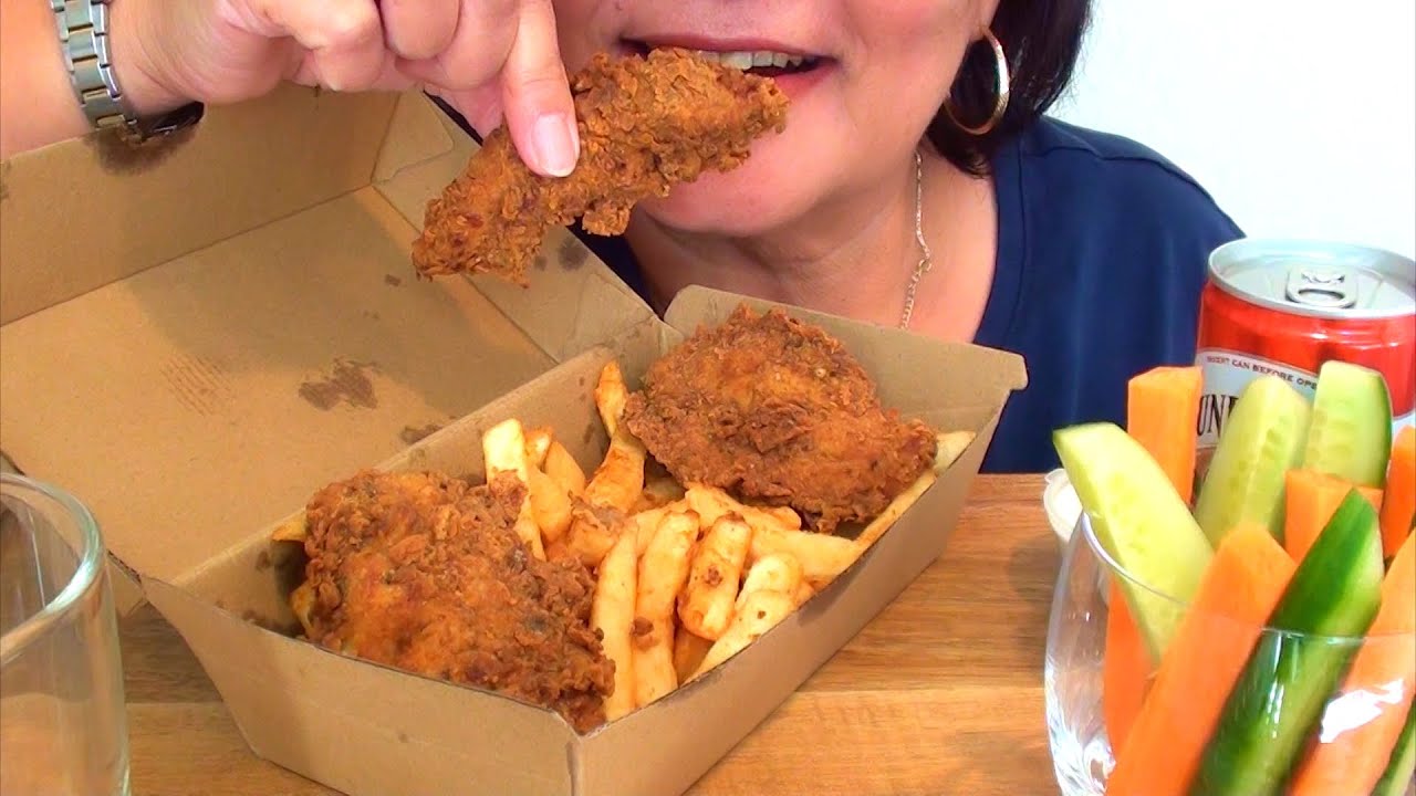 ASMR Chicken Tenders,🍗 French Fries🍟Vegetables 🥕🥒and a Fizzy Drink🥤 MEB ...