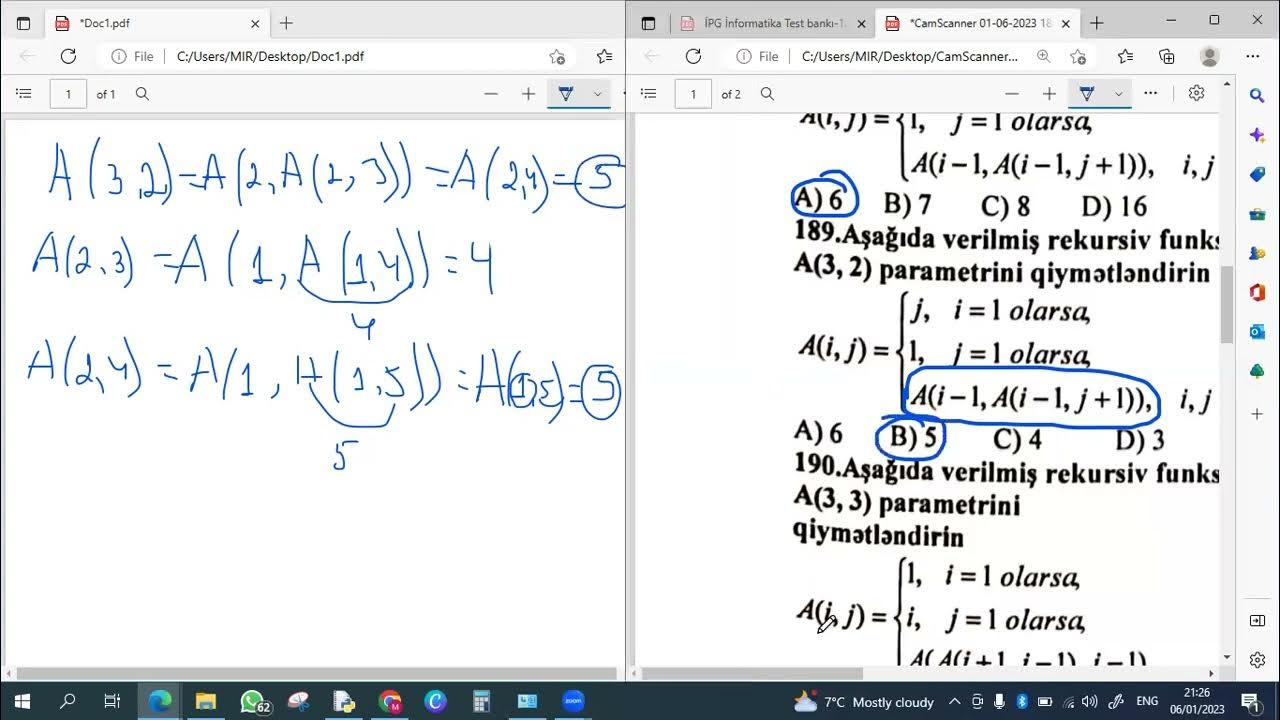 Alqoritmlərdə rekursiv funksiyalar - YouTube