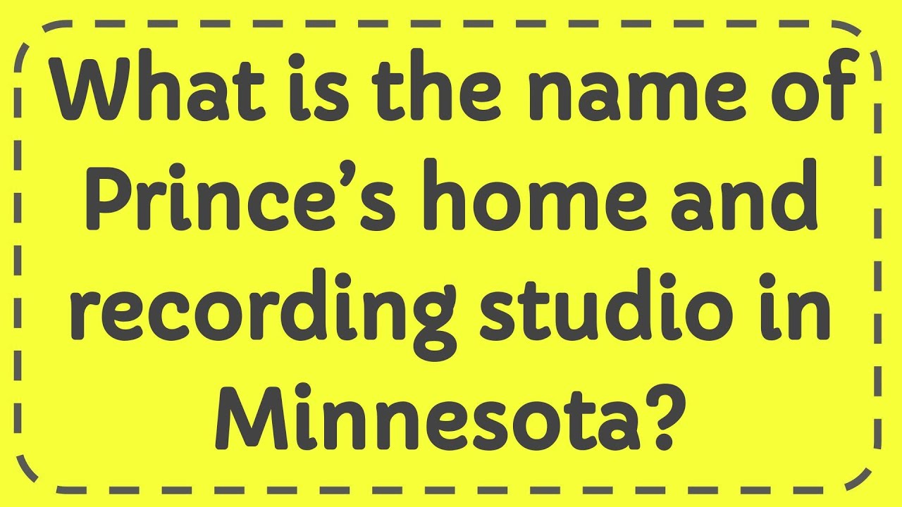What is the name of Prince’s home and recording studio in Minnesota ...