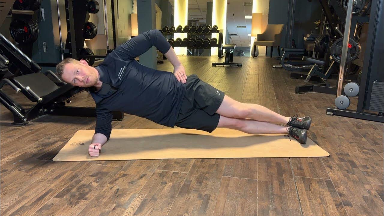 Side plank + hip abduction exercise - YouTube