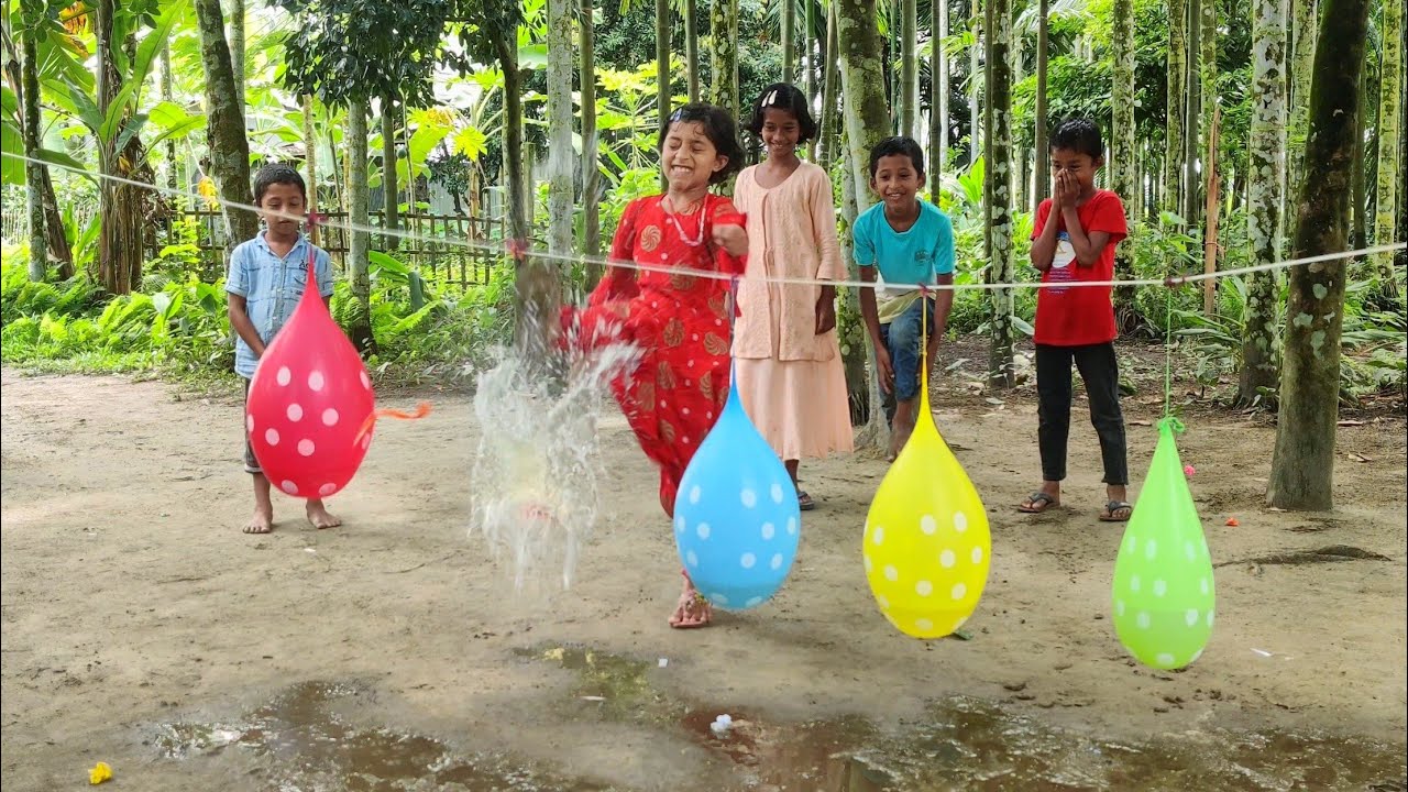 Kick & Explode Water Balloon Fun For Kids and Learn Colors - YouTube