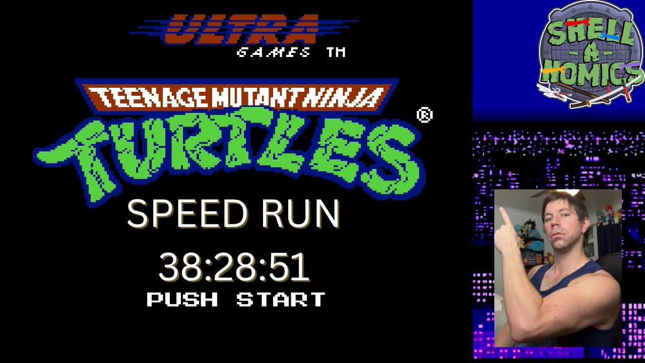 TMNT NES Speed Run Teenage Mutant Ninja Turtles 1989 Long play Glitchless No Continues Deathless ...