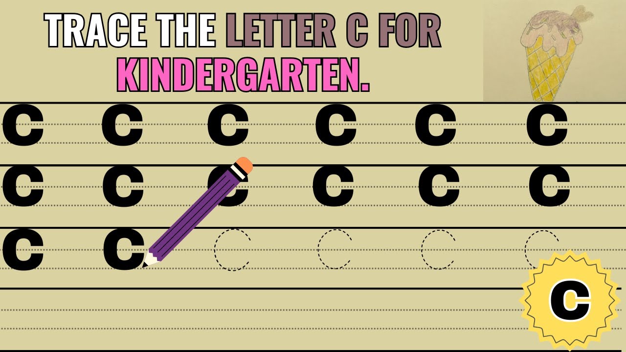 How to trace the letter C | Trace the letter c | Trace the Alphabets ...