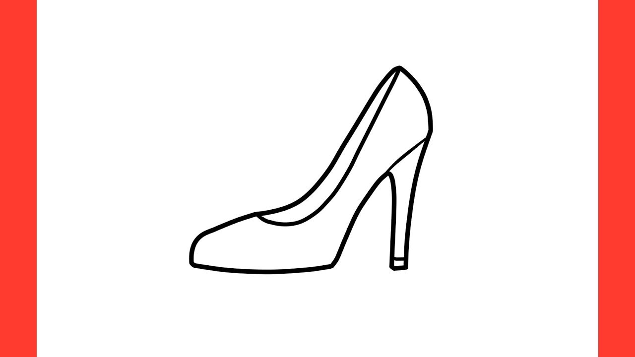 How to draw a WOMEN'S SHOE step by step / drawing slipper easy - YouTube