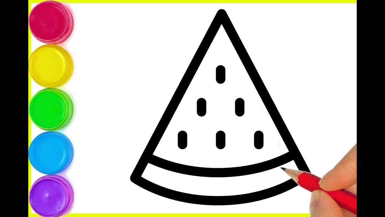 🍉 How to draw watermelon 🍉 Drawing easy || Draw a cute watermelon ...