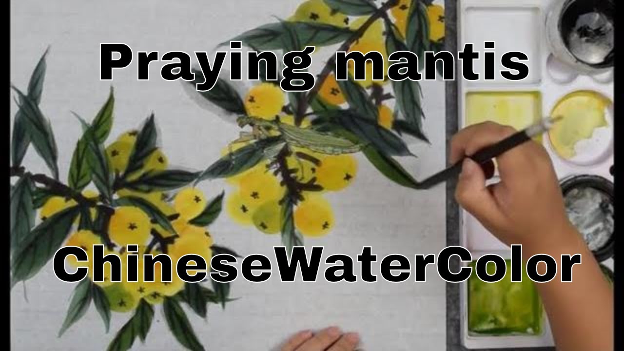 116 How to draw loquat tree and praying mantis 如何画枇杷树和螳螂 - YouTube