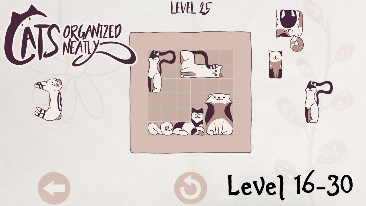 Cats organized neatly (level 16-30) - YouTube