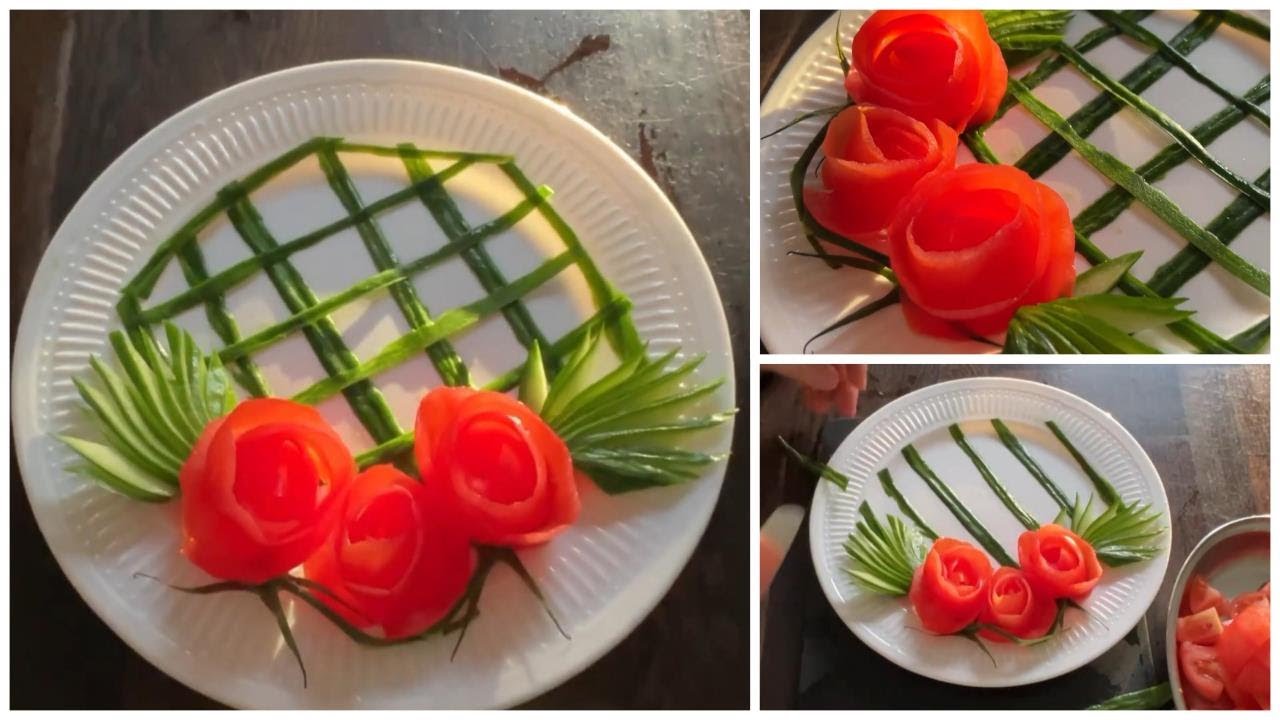 Art In Tomato Rose Platter Decoration Ideas Cutting Tricks - YouTube