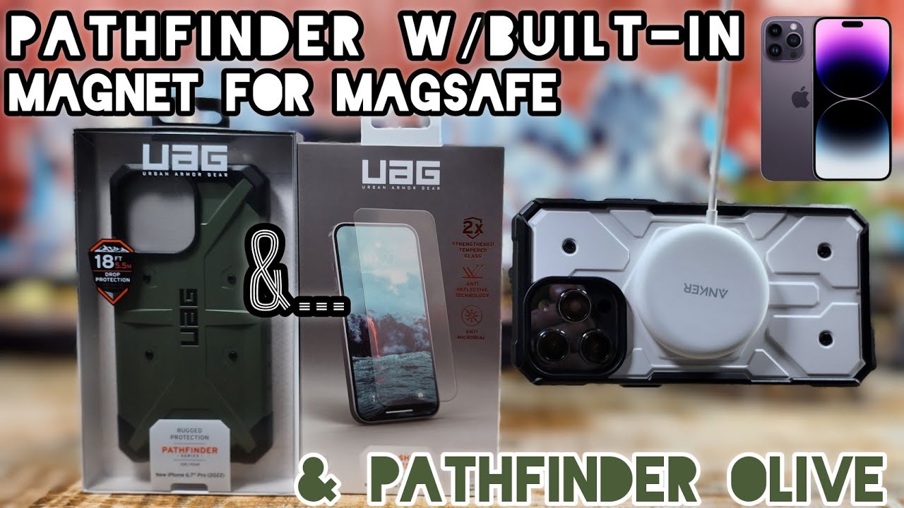 UAG Pathfinder Olive & Pathfinder White w/Built-in Magnet for Magsafe ...