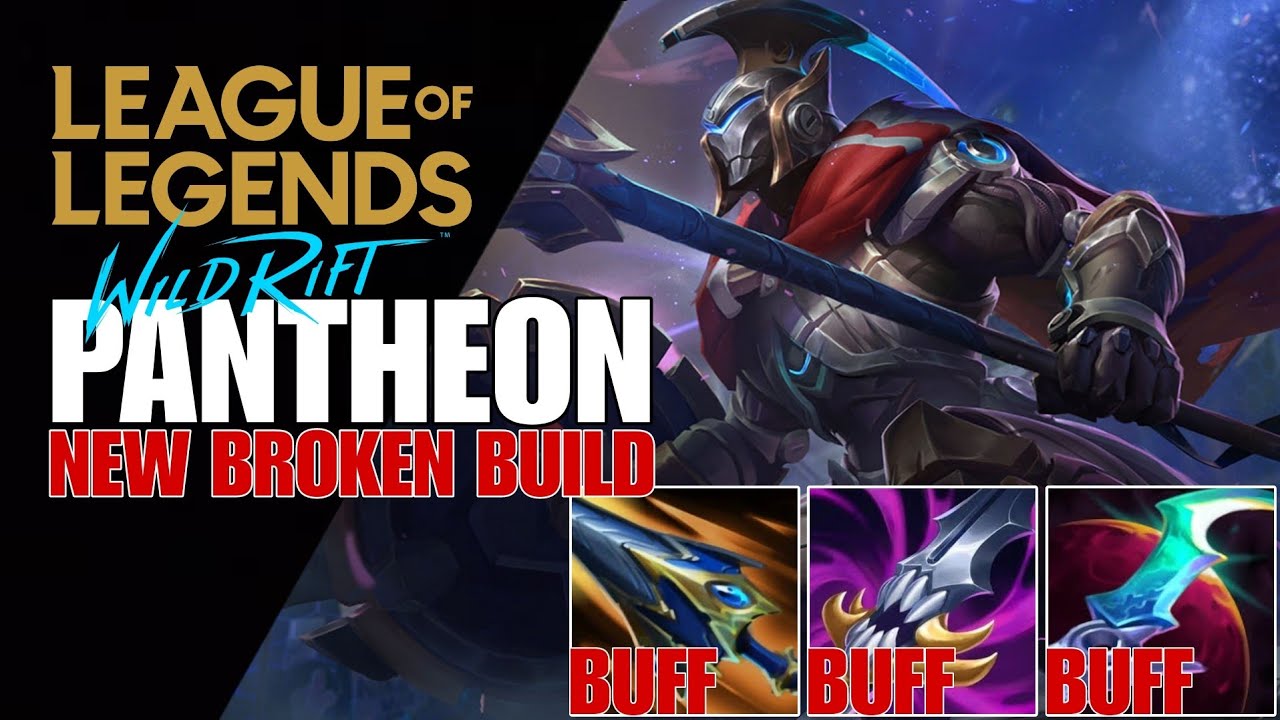WILD RIFT: PANTHEON TRIPLE BUFF BUILD LITERALLY CAN ONE SHOT COMBO ...