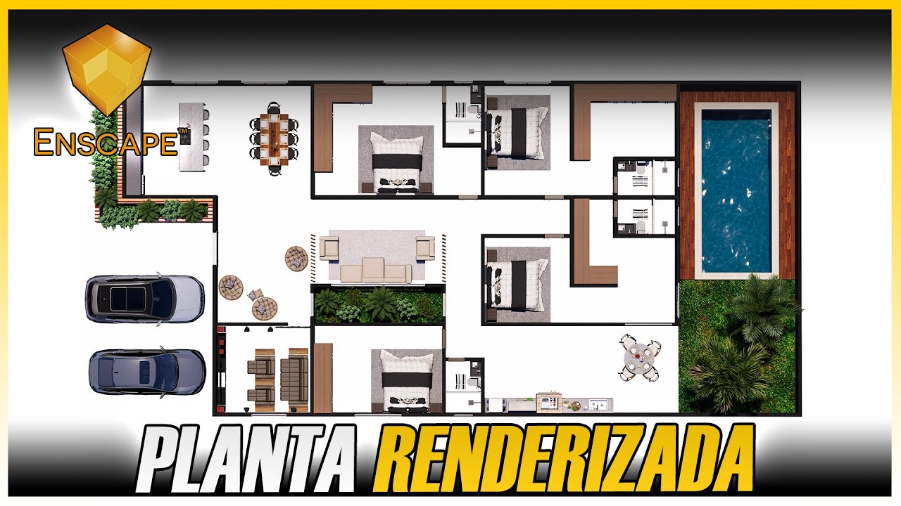Render no Enscape - Planta Baixa Renderizada - Paulo Junior 3D - YouTube