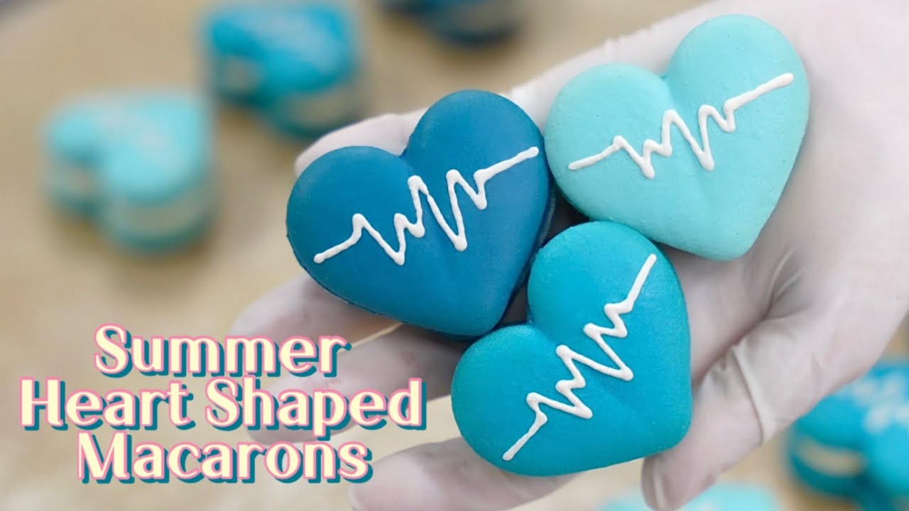 Heartbeat Macarons for Summer Vibes💙 - YouTube