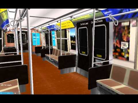 OpenBVE: PATH PA4 (U) Train arriving at Lefferts Blvd - YouTube