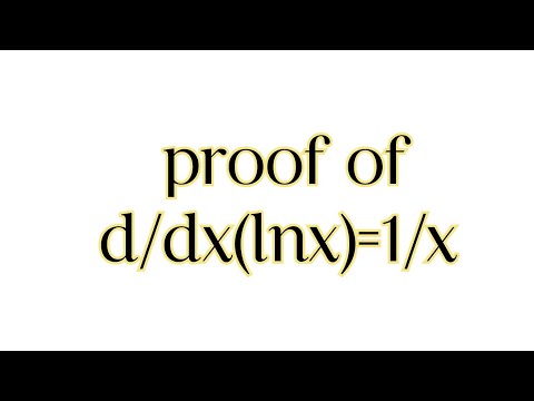 proof of derivative of logx|proof of d/dx(lnx)=1/x - YouTube