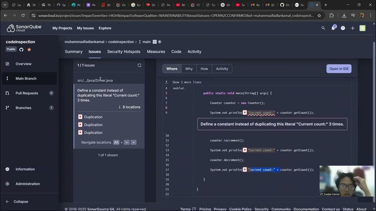Code Inspection sonarqube - YouTube