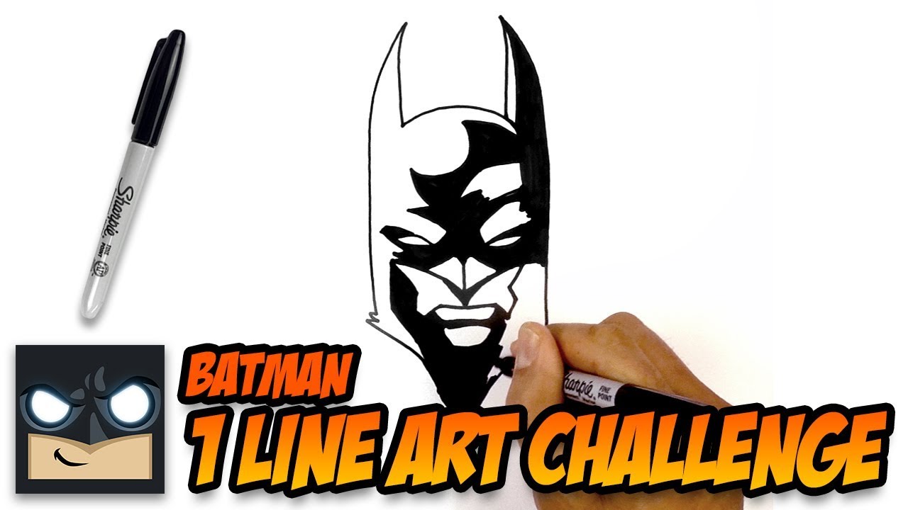 How to Draw Batman | With One Single Line ️ - YouTube