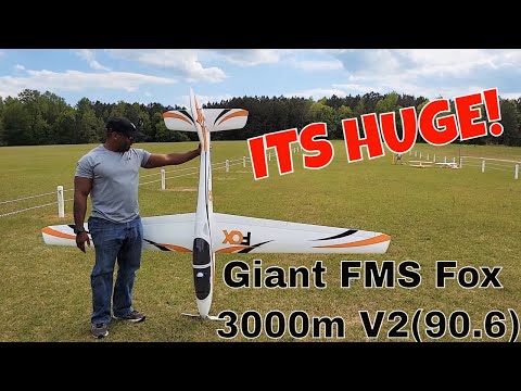 Giant FMS Fox 2300m V2 (90.6)Maiden Flight and Review - YouTube