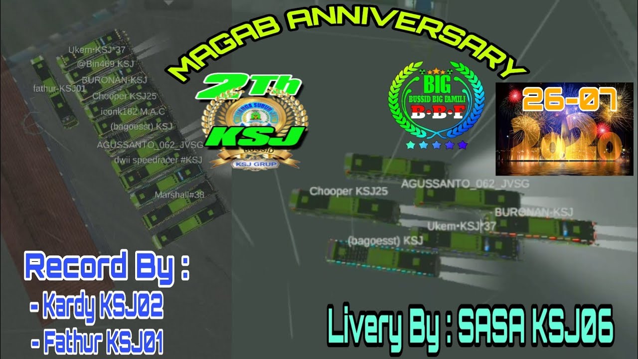 MAGAB ANNIVERSARY 2TH KSJ BERSAMA #BUSSIDBIGFAMILYINDONESIA || BUSSID V3.3 - YouTube