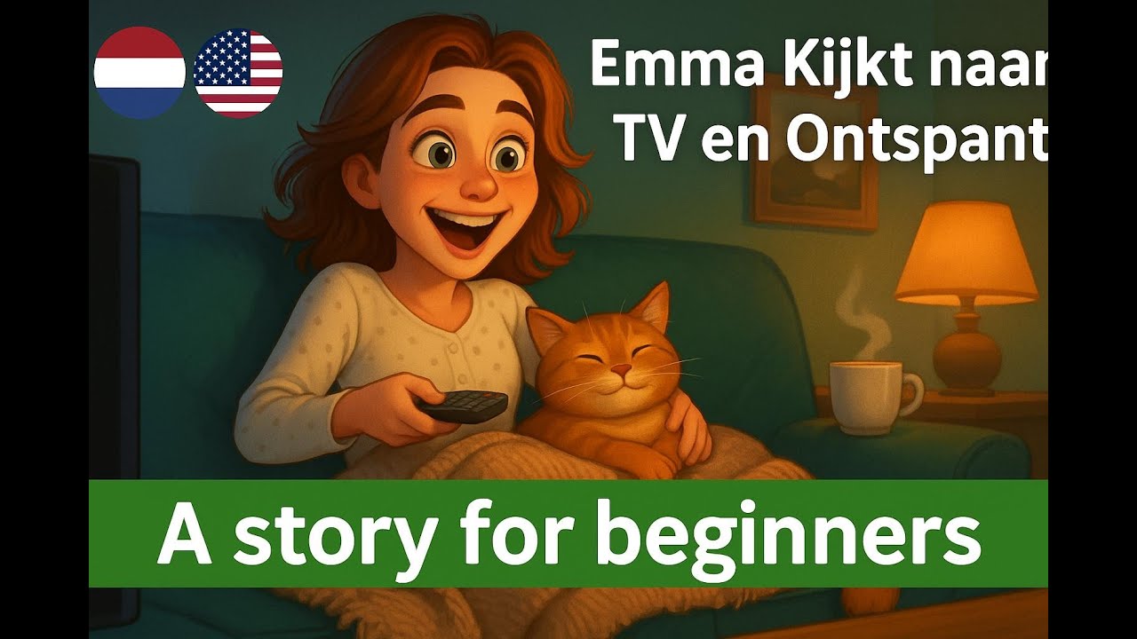 Learn Dutch with Emma | Emma kijkt televisie en ontspant | Dutch Story ...