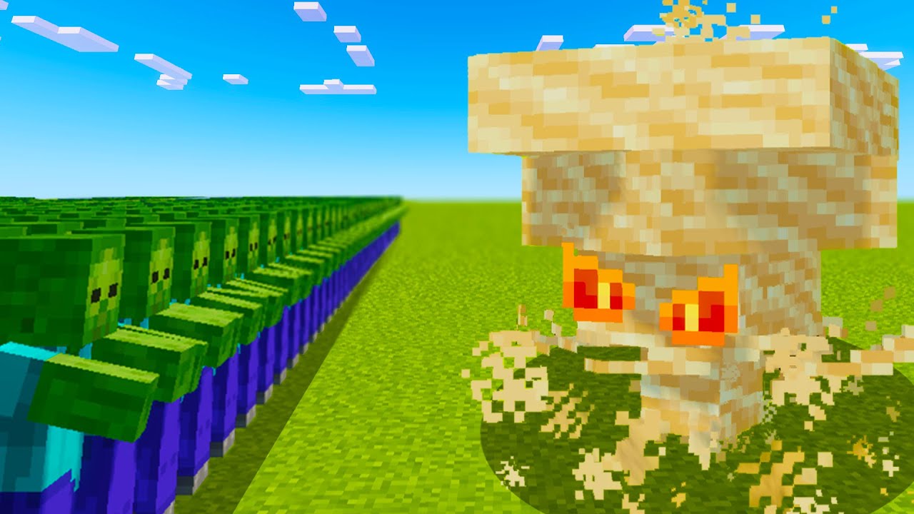 ZOMBIE STACK ARMY vs GUSTER and MORE in HUGE Minecraft Mob Battle ...