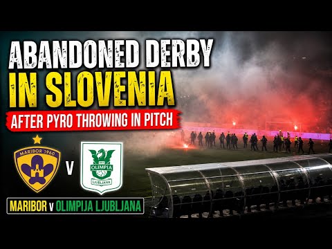 Abandoned derby in Slovenia after pyro throwing in pitch | Maribor v Olimpija Ljubjana , 09/05/2026