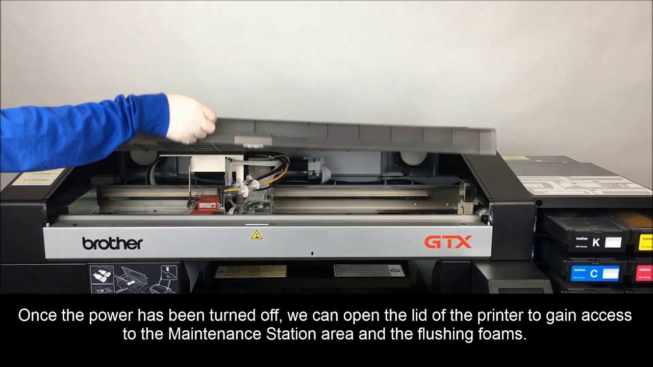 Brother GTX - Maintenance - Flushing Foam Replacement - YouTube
