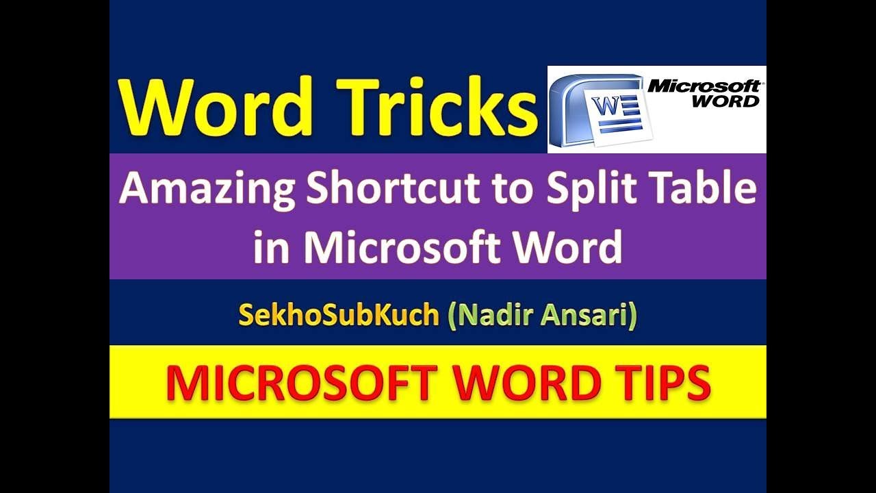 Amazing Shortcut To Split Table In Microsoft Word Urdu Hindi YouTube amazing-shortcut-to-split-table-in-microsoft-word-urdu-hindi-youtube