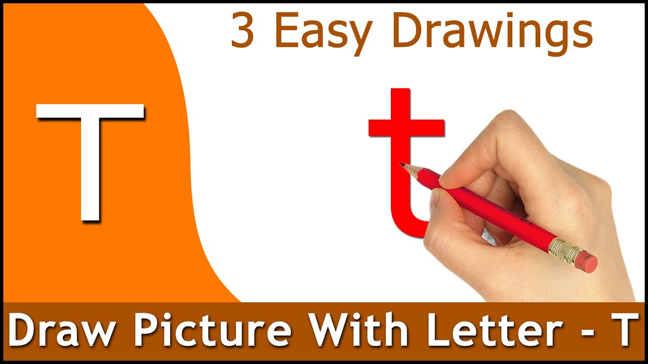 draw from letter T | kids drawing lessons | A to z alphabets drawings ...