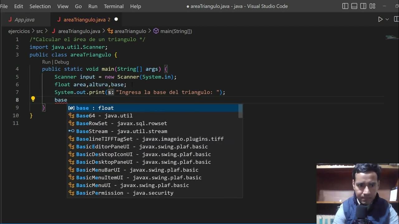 Programa para calcular el area de un triangulo en java - YouTube