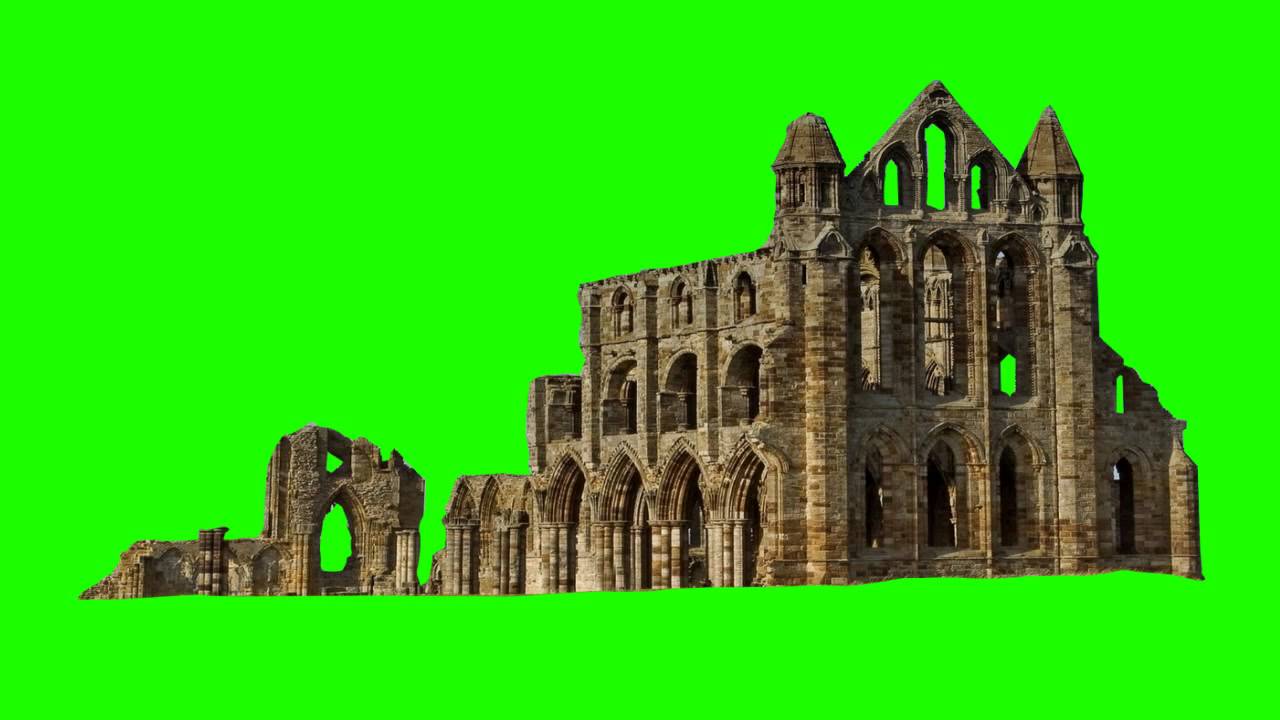 head cathedral castle ruins in green screen free stock footage - YouTube