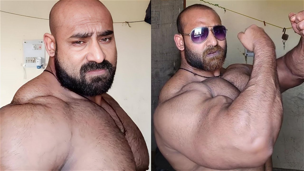 Indian bodybuilder Akash Malik loves to flex his biceps - YouTube