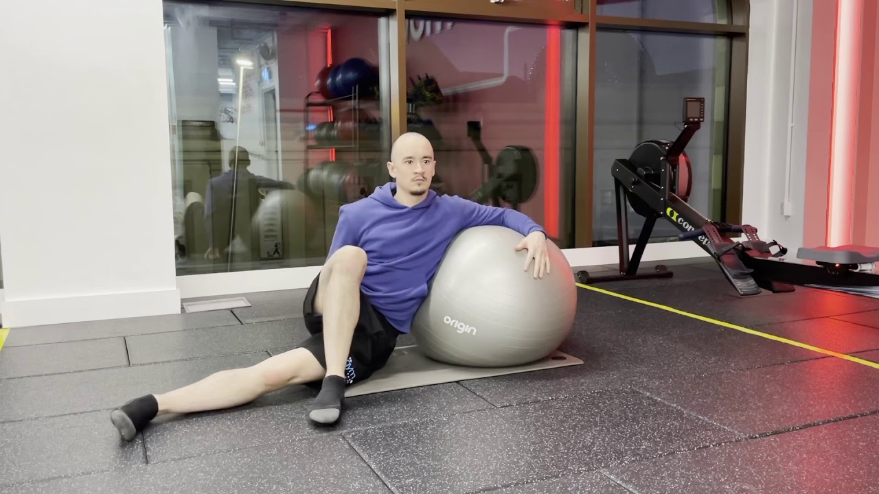 SWISS BALL ABDUCTOR STRETCH - YouTube