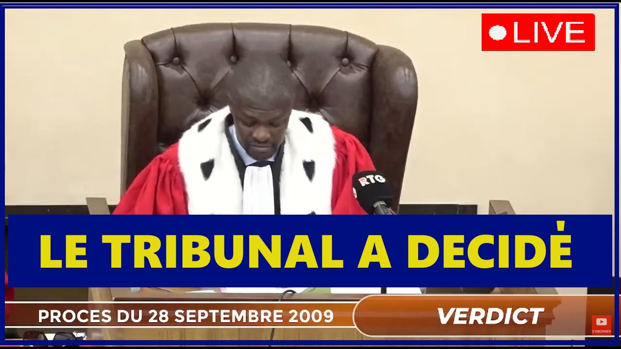 🔴 Revivez le verdict du procès du 28 septembre 2009 ! Partie 1 - YouTube