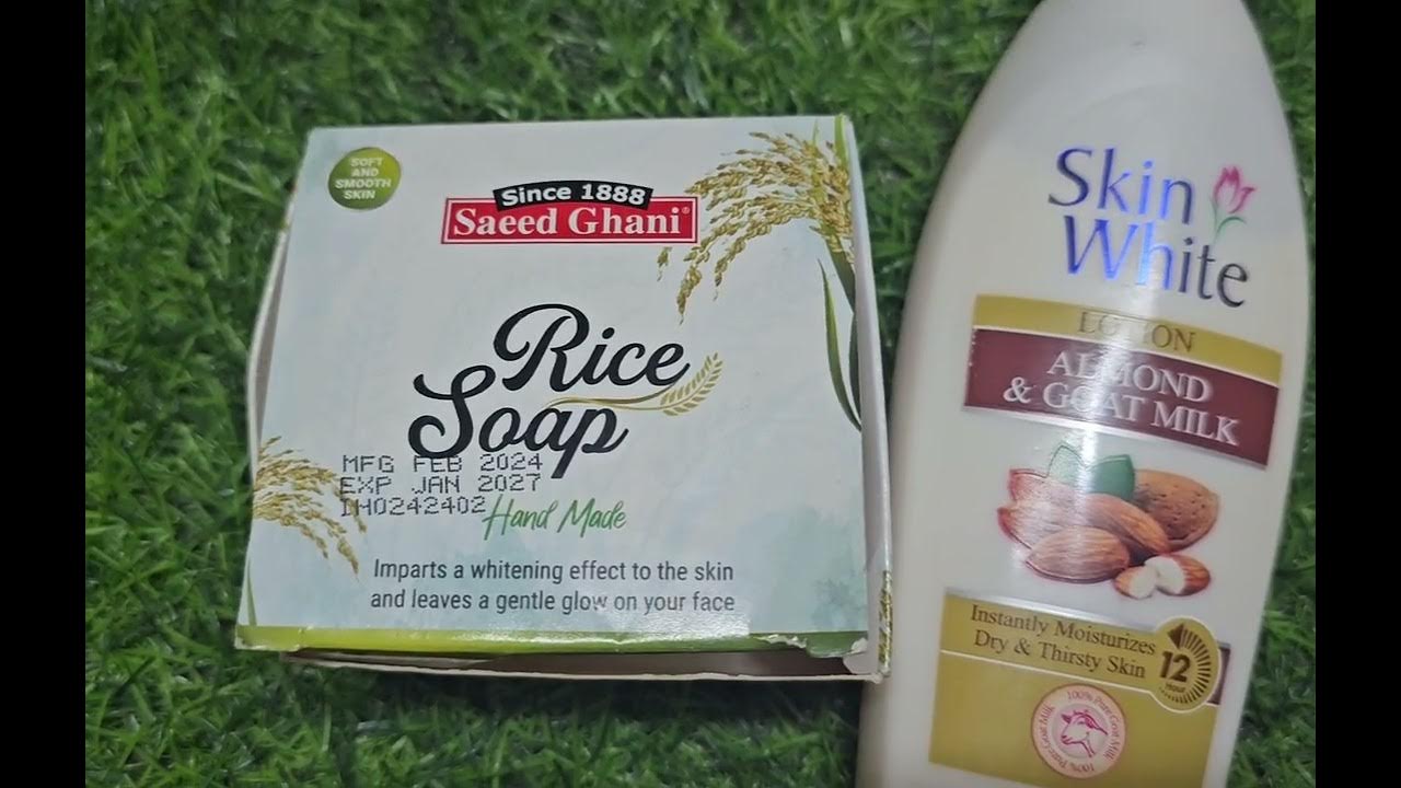 Saeed Ghani Rice Soap, Skin White Lotion Almond & Goat Milk - YouTube