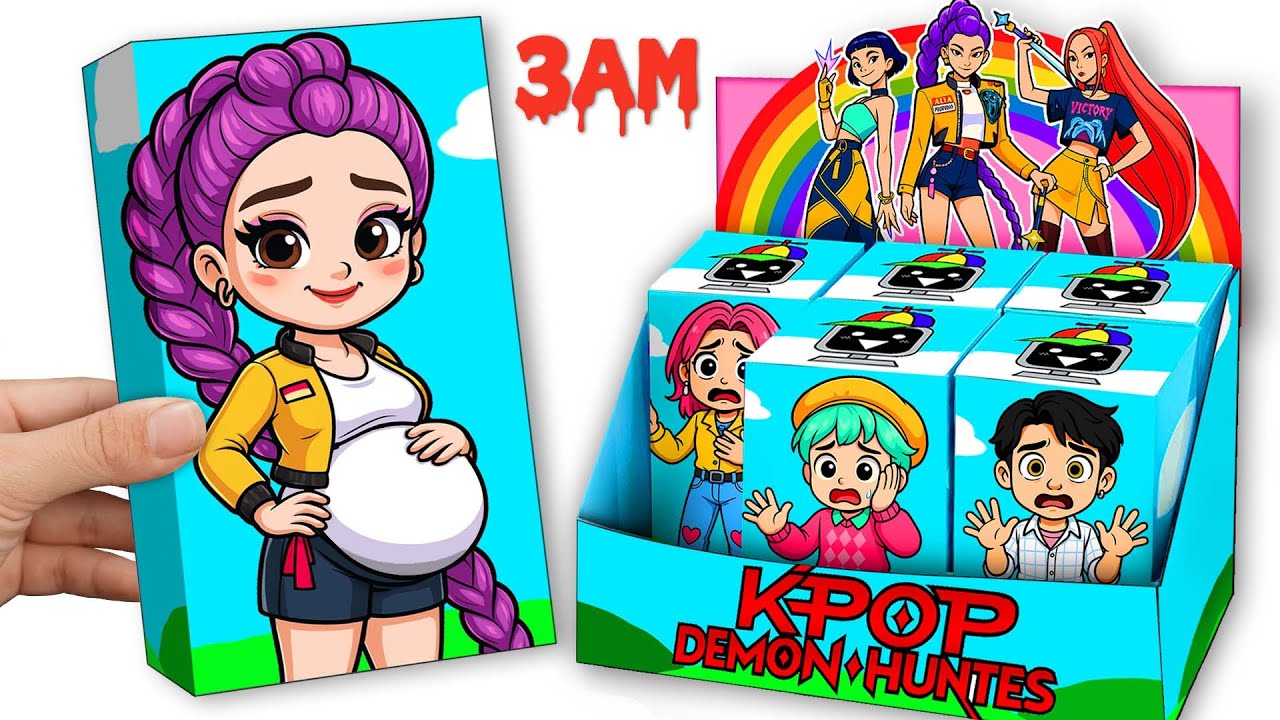 💖Paper DIY💖 Unboxing HUNTRIX RUMI Pregnant Box ️🎵️🎤ALL SAJA BOYS KPOP ...