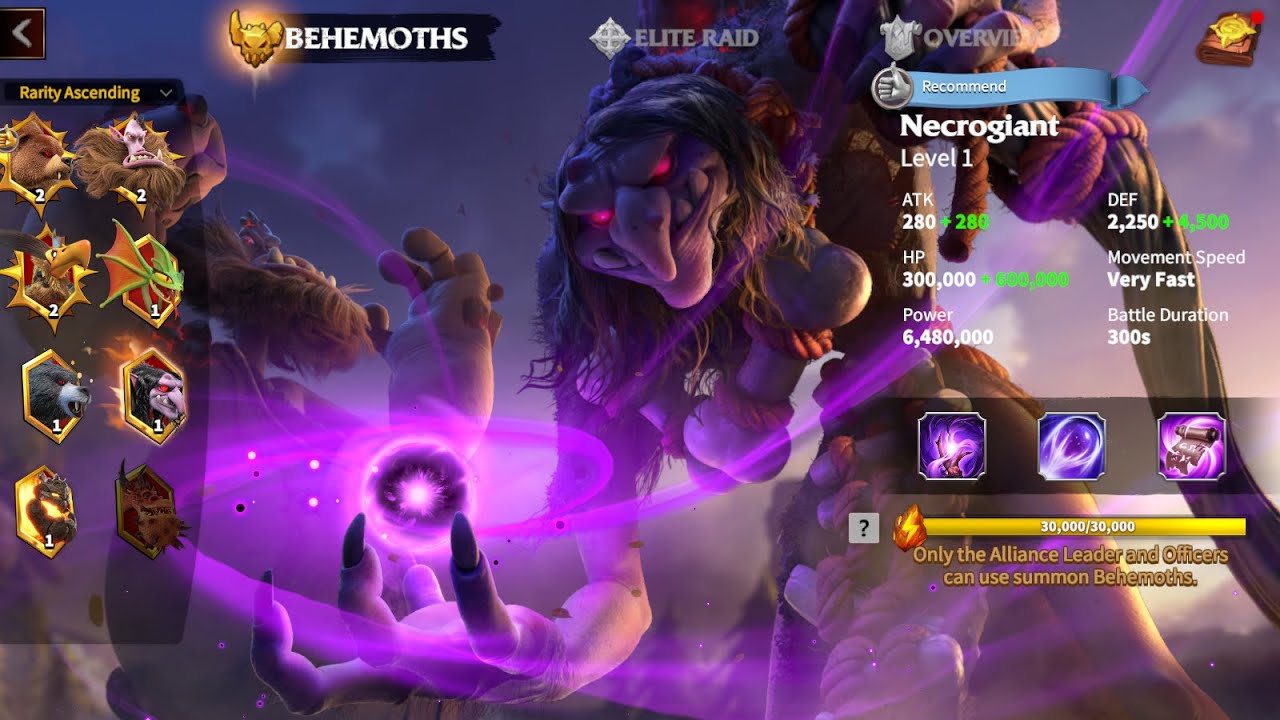 Call of Dragons CHA Behemoths LVL 6 Necrogiant - YouTube