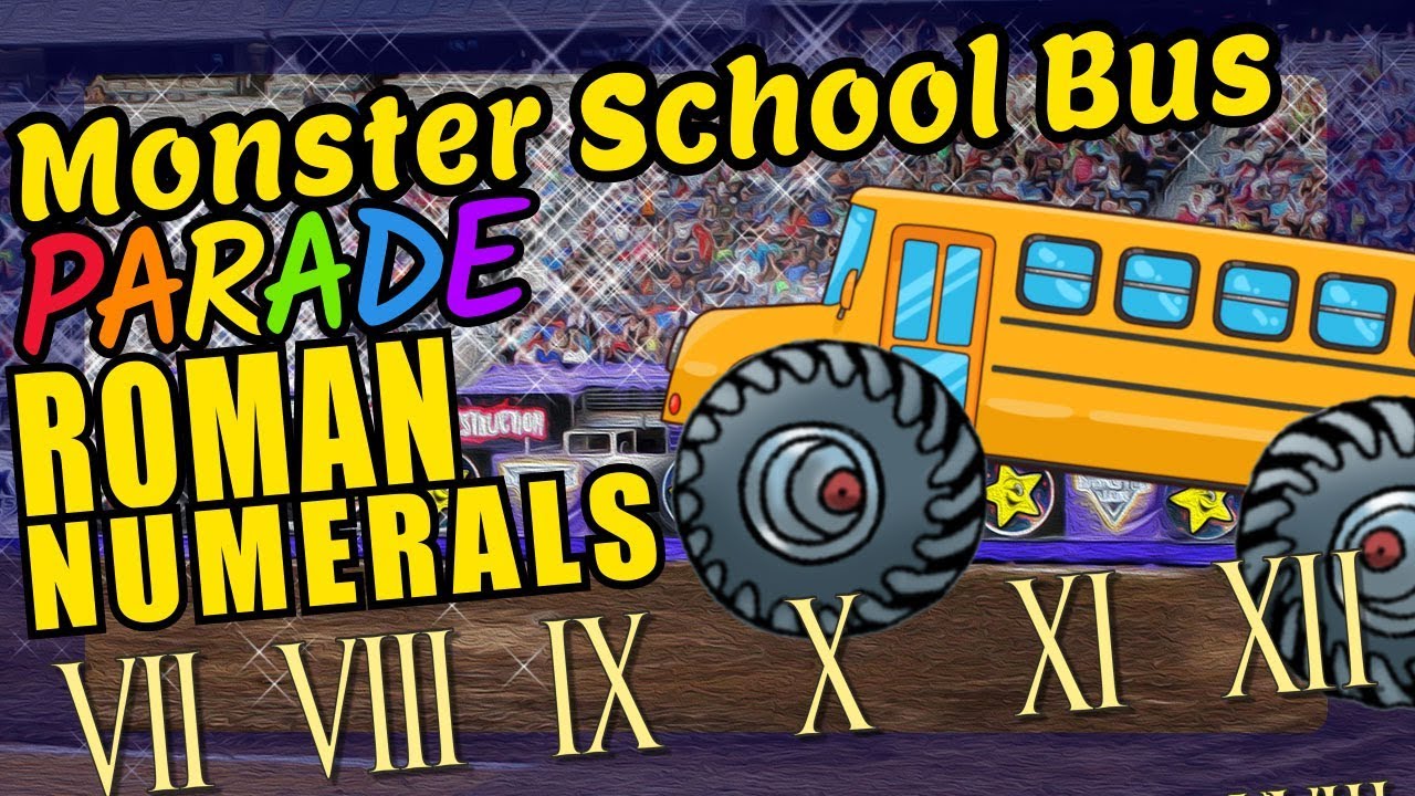 Monster School Bus Teaching Roman Numerals in Latin Educational Video ...