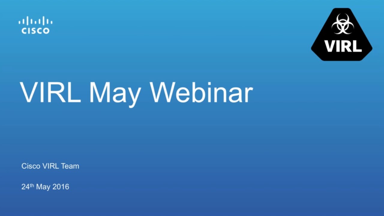 #VIRL Personal Edition May 2016 Webinar Recording - YouTube