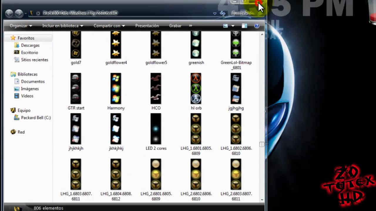 Cambiar Orb de Windows 7 (botón de inicio) y pack de 800 Orbs [HD ...