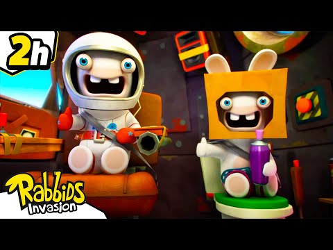 Two Astronauts to the Moon 🧑‍🚀🚀 | RABBIDS INVASION 🐰 | 2H Compilation | Cartoon for kids