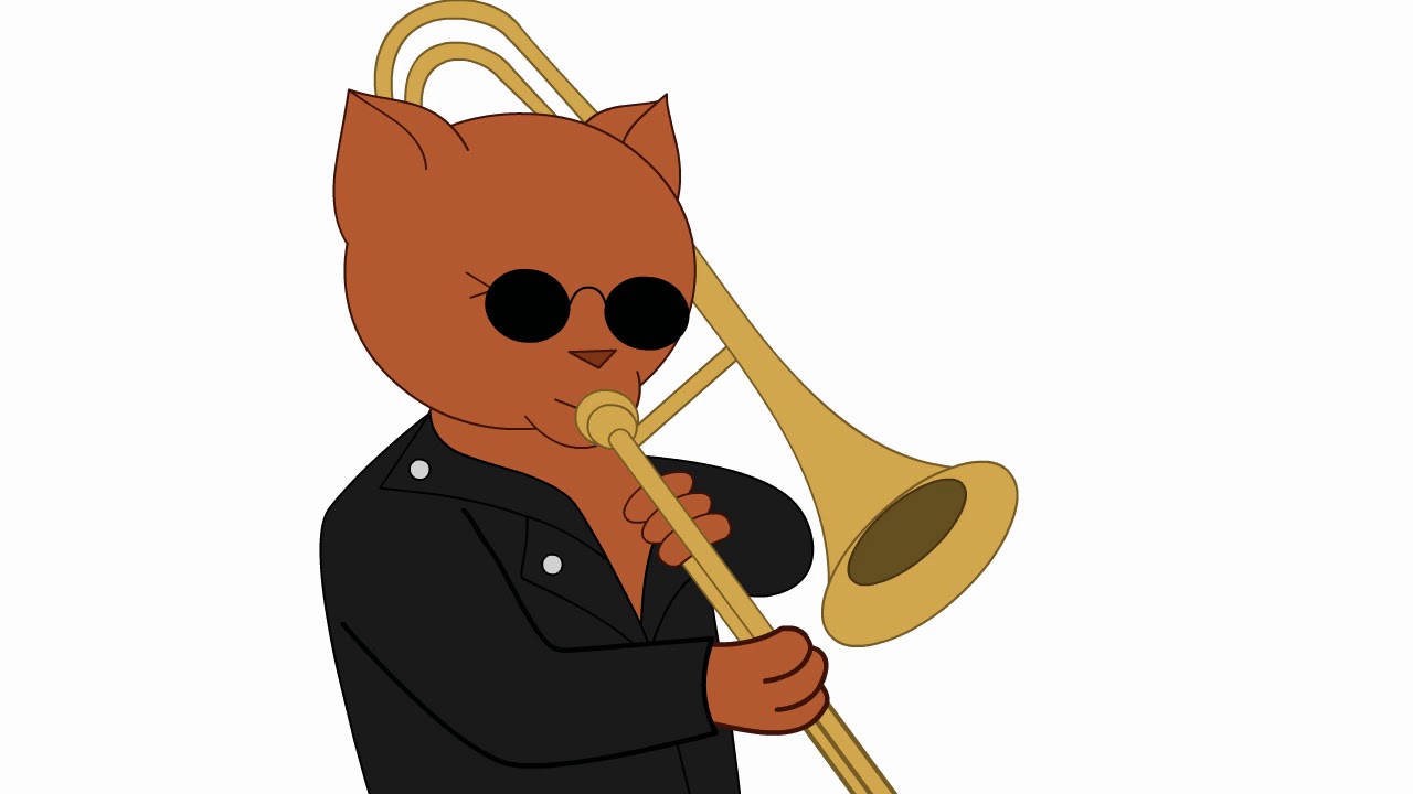 Cat Playing Trombone