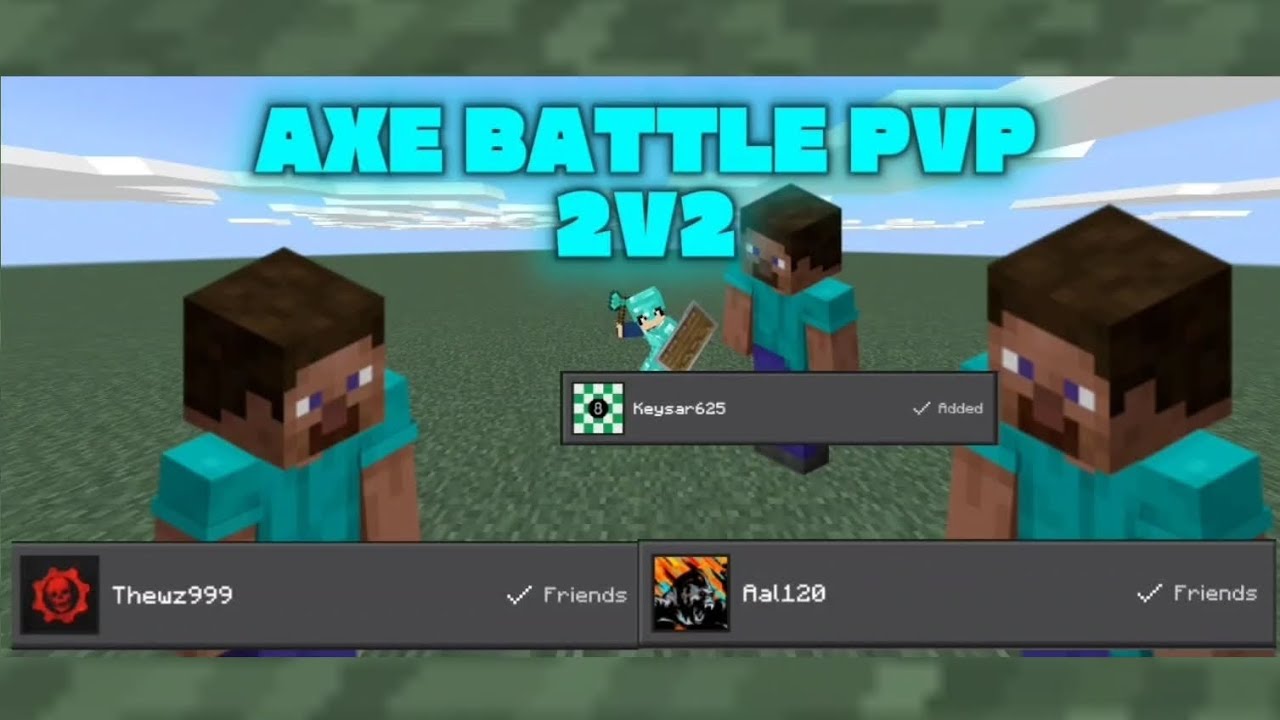 AXE BATTLE PVP 2V2 MINECRAFT - YouTube
