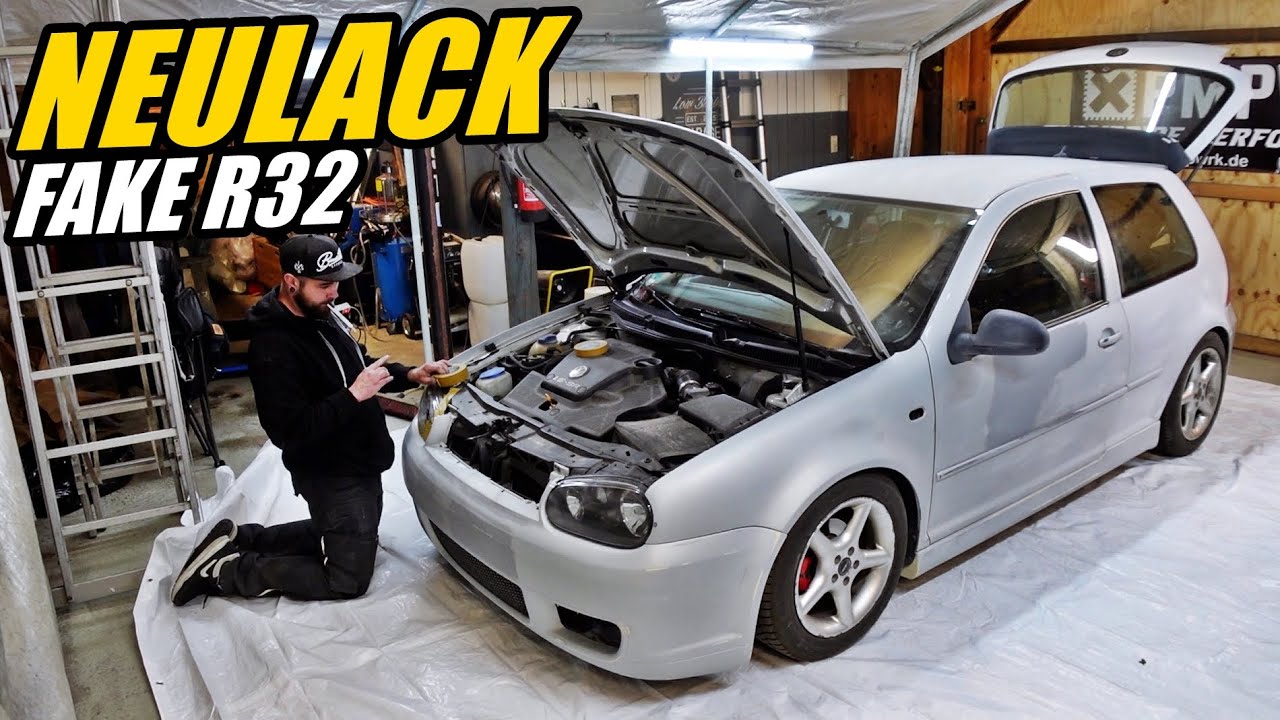 Wir Lackieren den Golf 4 in unserer Halle | Fake R32 wird absolut WILD ...