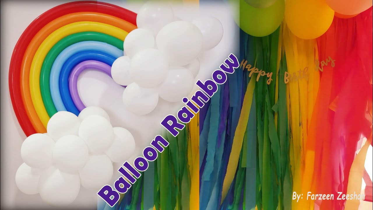 Balloon Rainbow | Rainbow Theme Birthday | Birthday Decoration Ideas ...